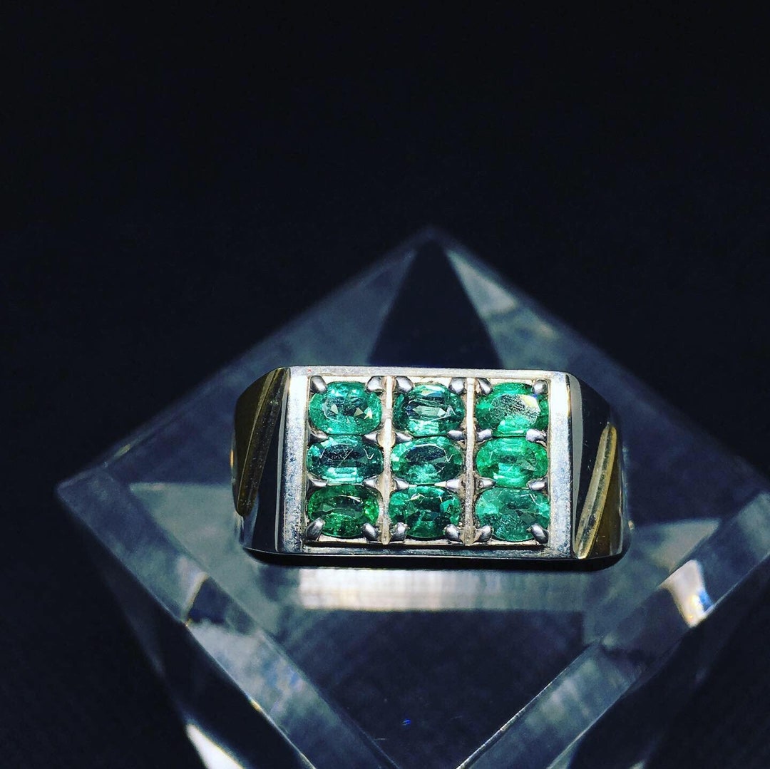 Multi Zambian Emerald Stone Zamurd Stone Sterling Silver 925 Ring Real ...