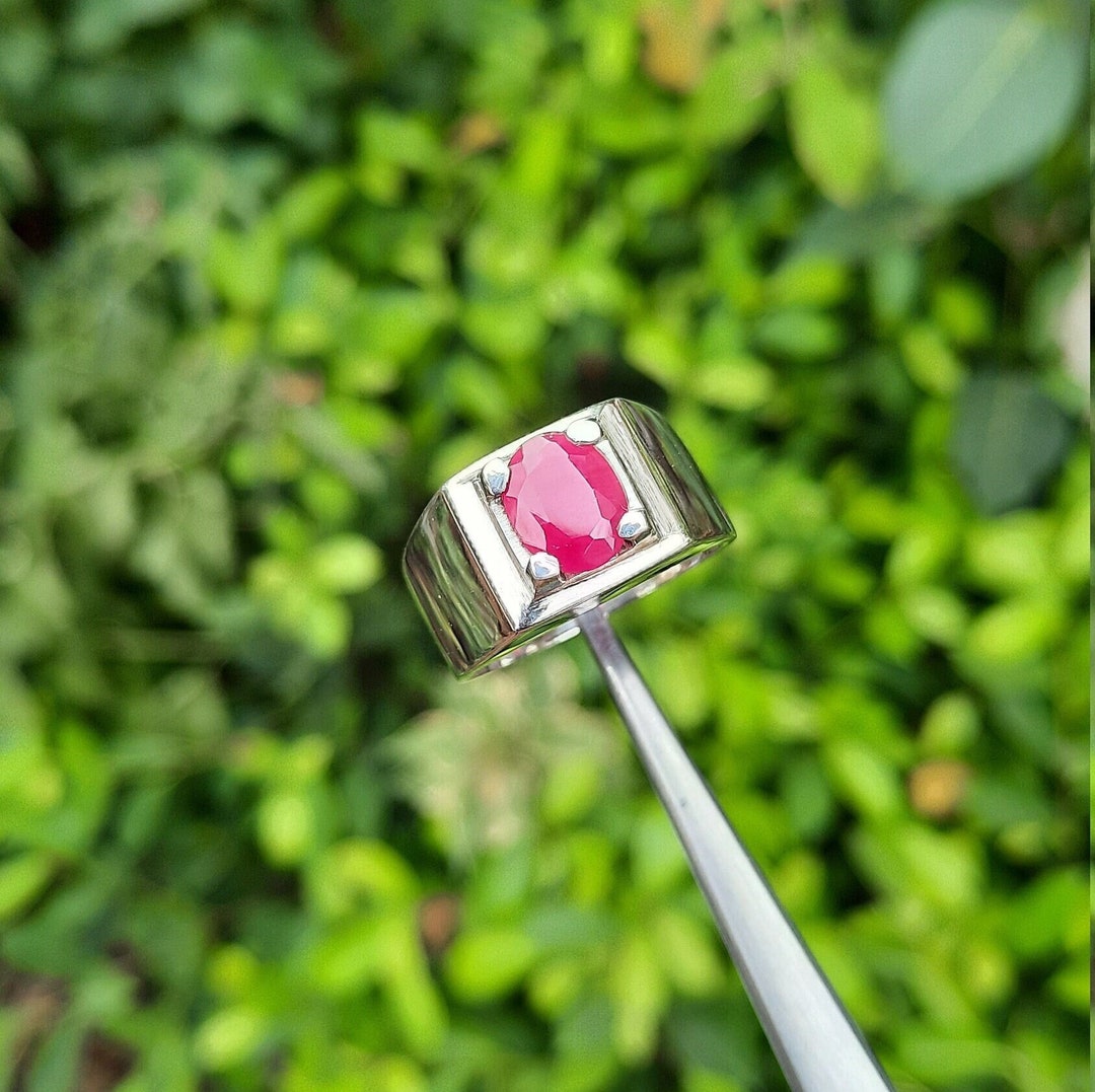 Mens Ruby Ring Natural Ruby Ring From Afghanistan Real Ruby - Etsy
