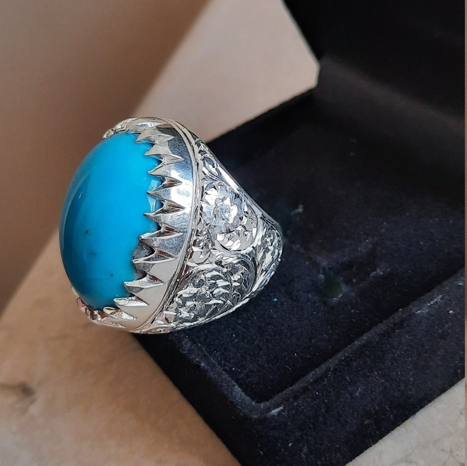 Original Hussaini Feroza Natural Turquiose Ring Natural Green - Etsy