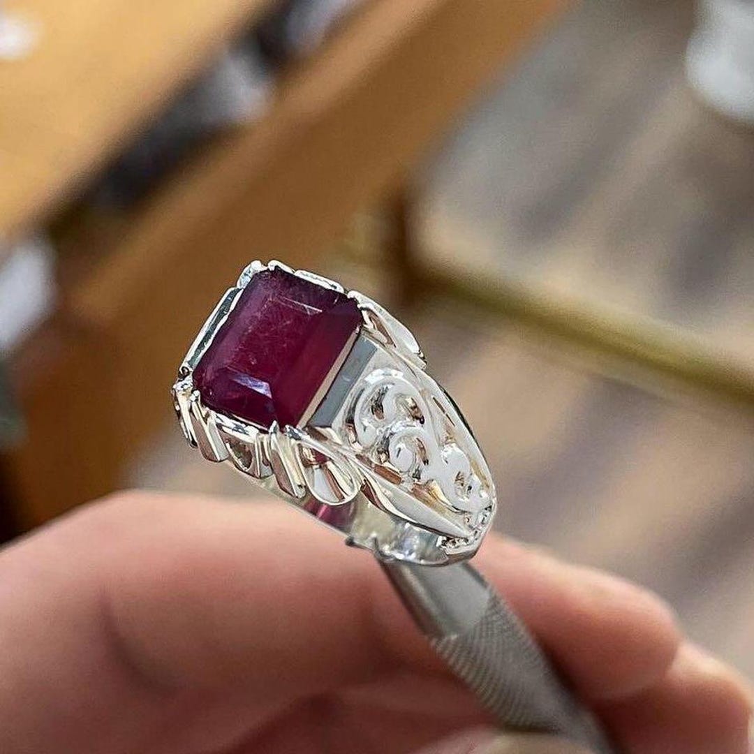 African Red Ruby Ring Blood Red Natural Unheated Untreated Ruby Stone ...