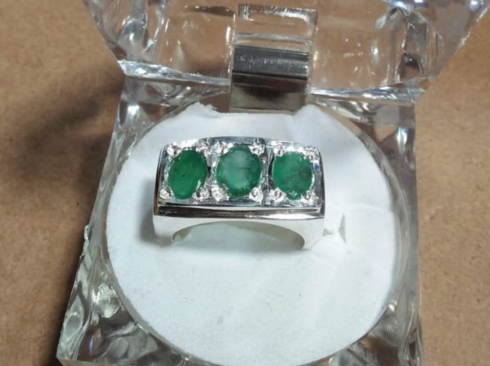 Natural Emerald Ring Original Emerald Stone Ring Real Emerald | Etsy