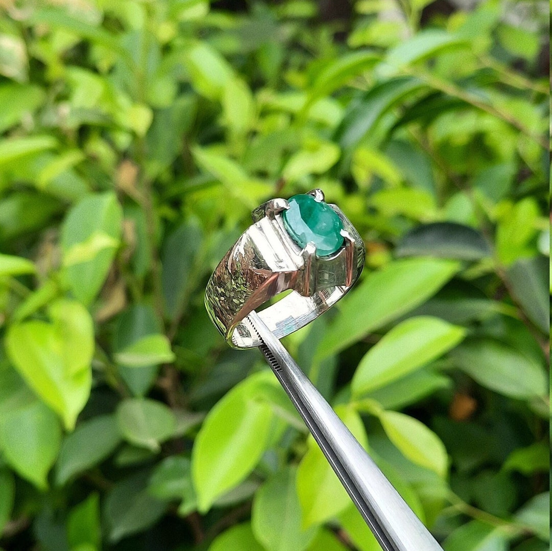 Natural Zambian Emerald Stone Ring Genuine Zamurd Stone Ring Original ...