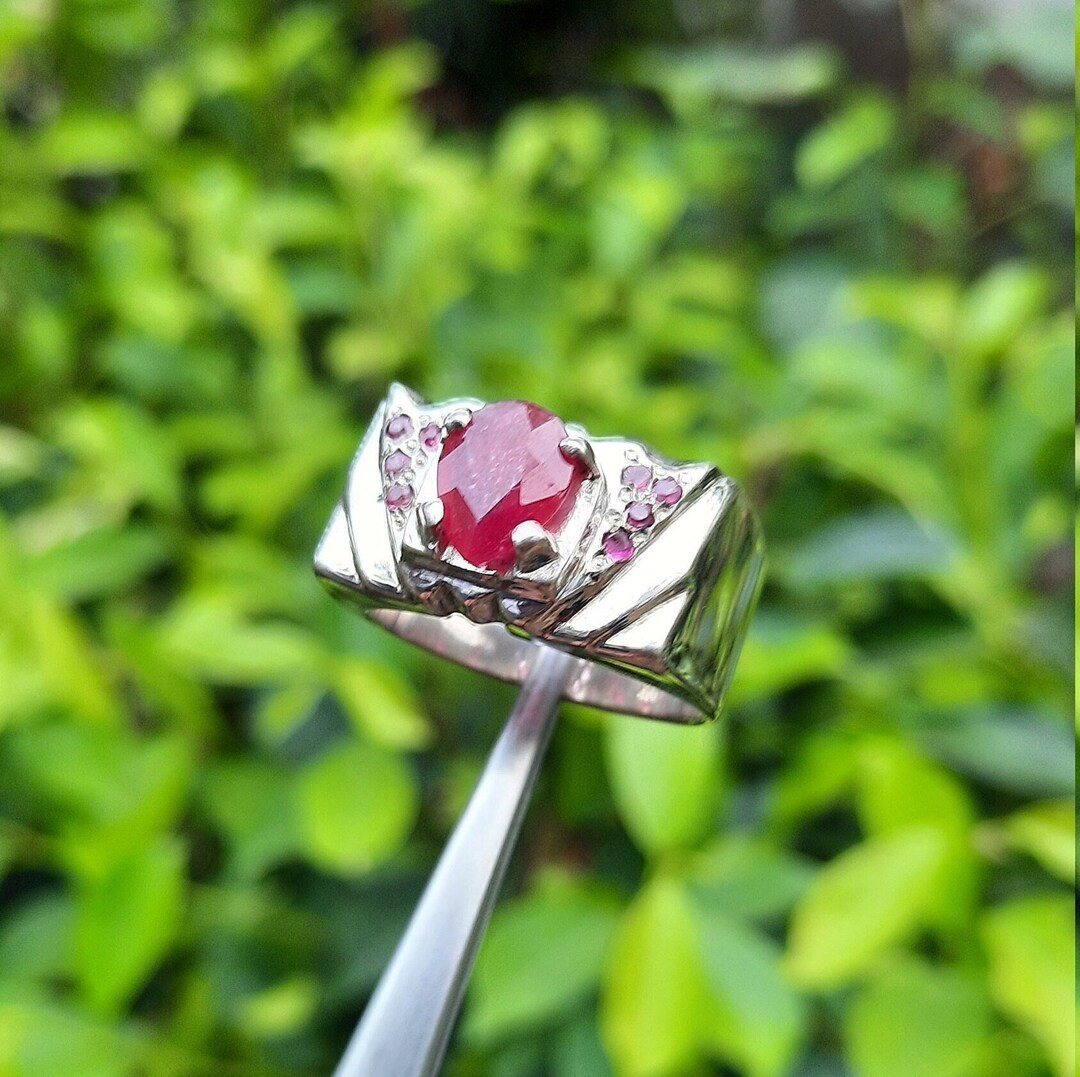 Natural Ruby Ring for Mens Original Ruby Stone Ring Genuine Ruby Stone ...