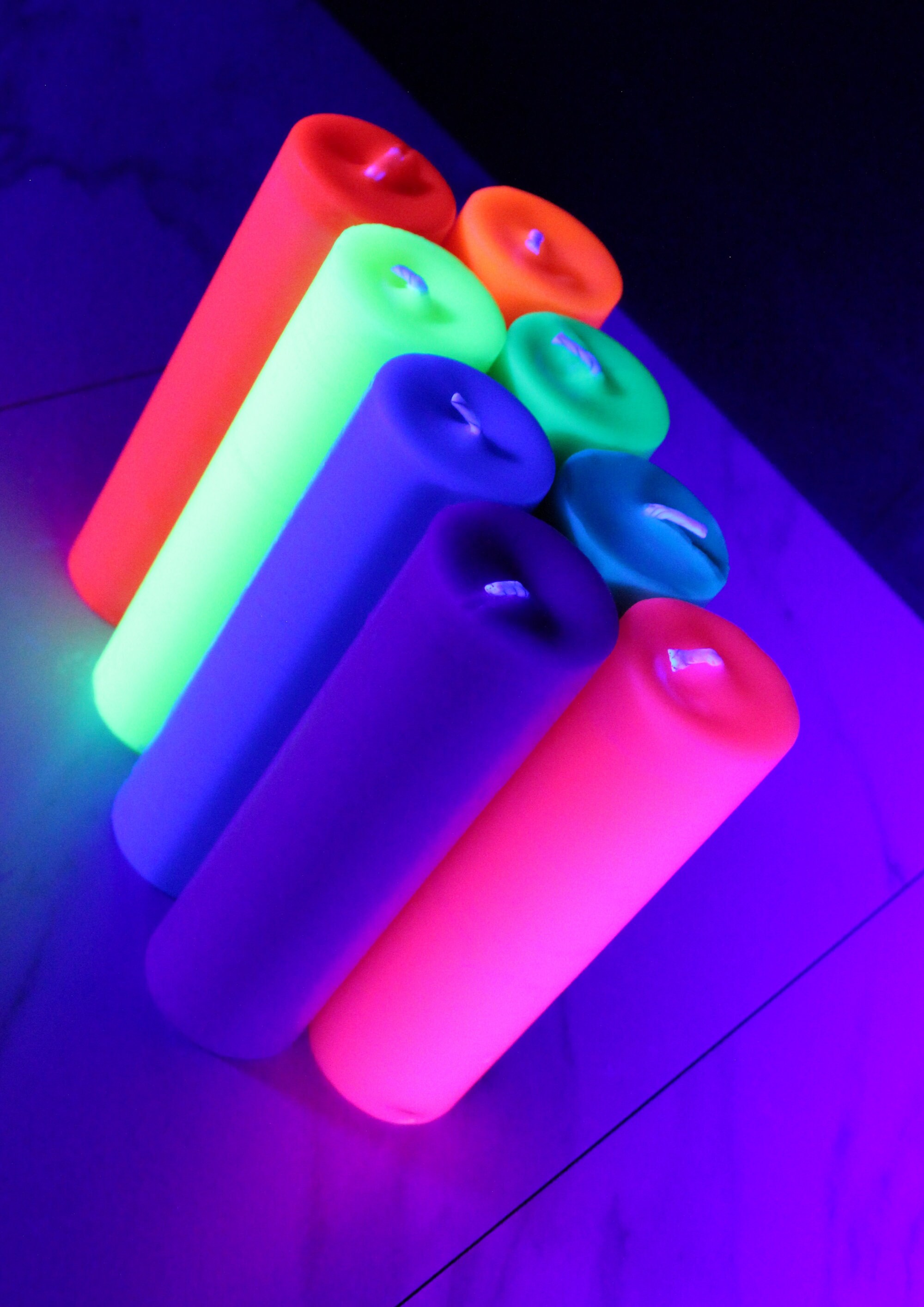 UV Reactive Tall Candle Collection | Etsy