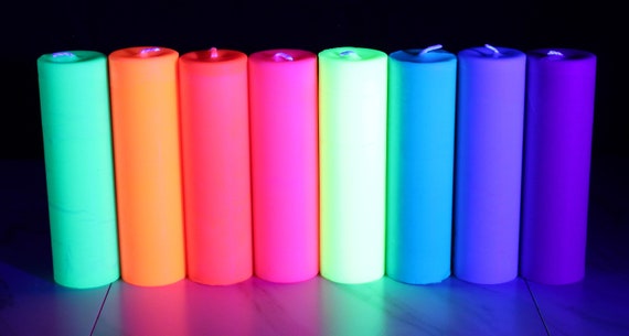 UV Reactive Tall Candle Collection | Etsy