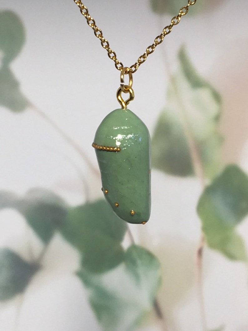 FRESH MONARCH CHRYSALIS - Handmade Monarch Butterfly Chrysalis Pendant ...
