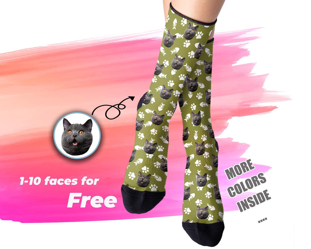 Custom Pet Photo Socks, Custom Dog Face Socks, Personalized Pet Face ...