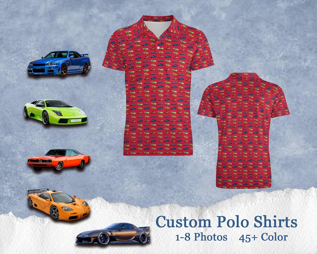 Custom Race Car Polo Shirt, Personalised Car Shirt, Customize Your ...