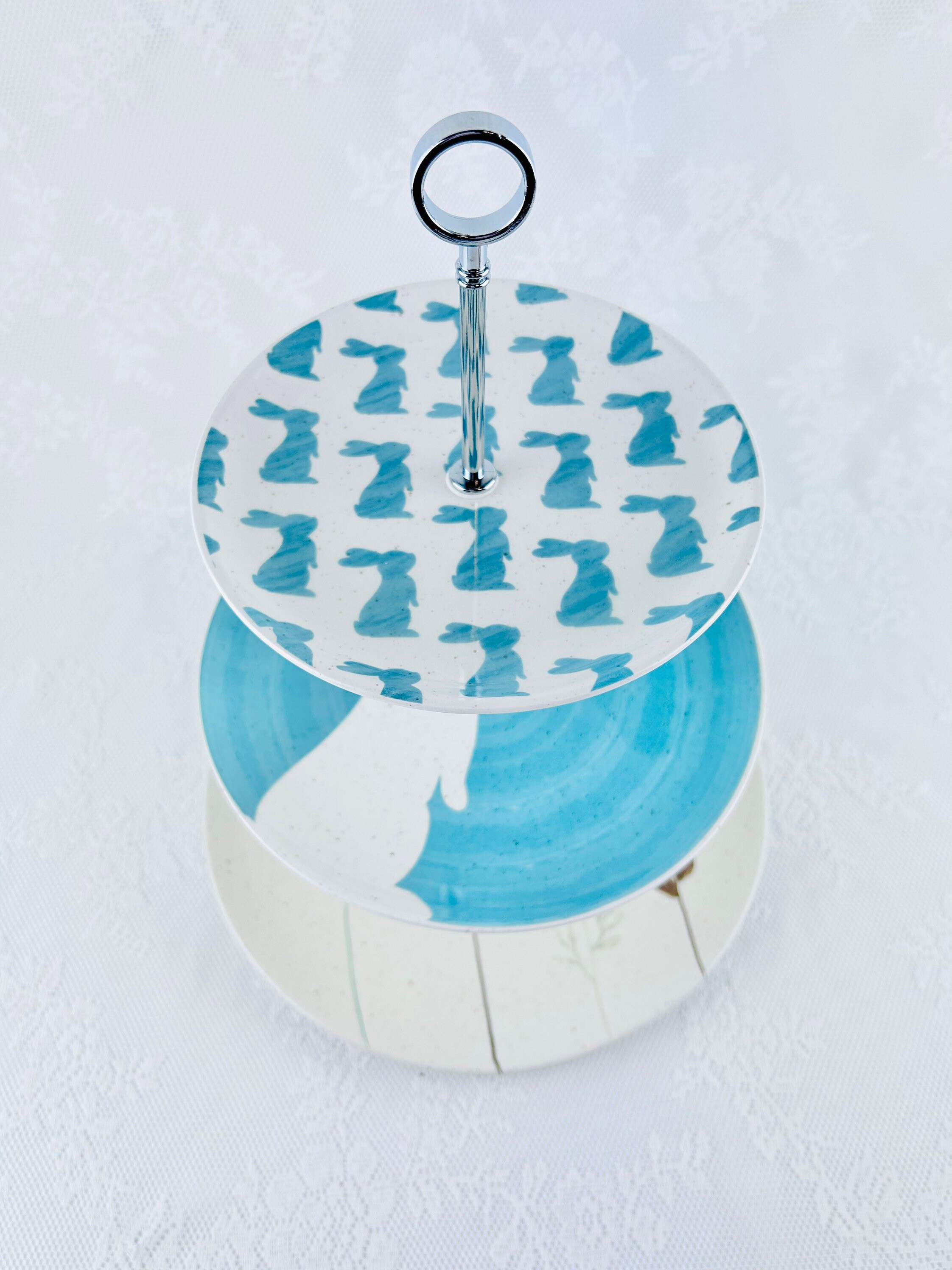 Bunny Cake Stand 3 Tier Cake Plate Cupcake Stand Easter - Etsy