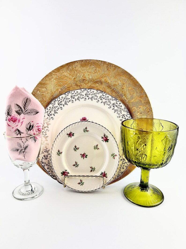 Mismatched 6 Piece Place Setting, Service for 8 Dinnerware Set, Boho ...