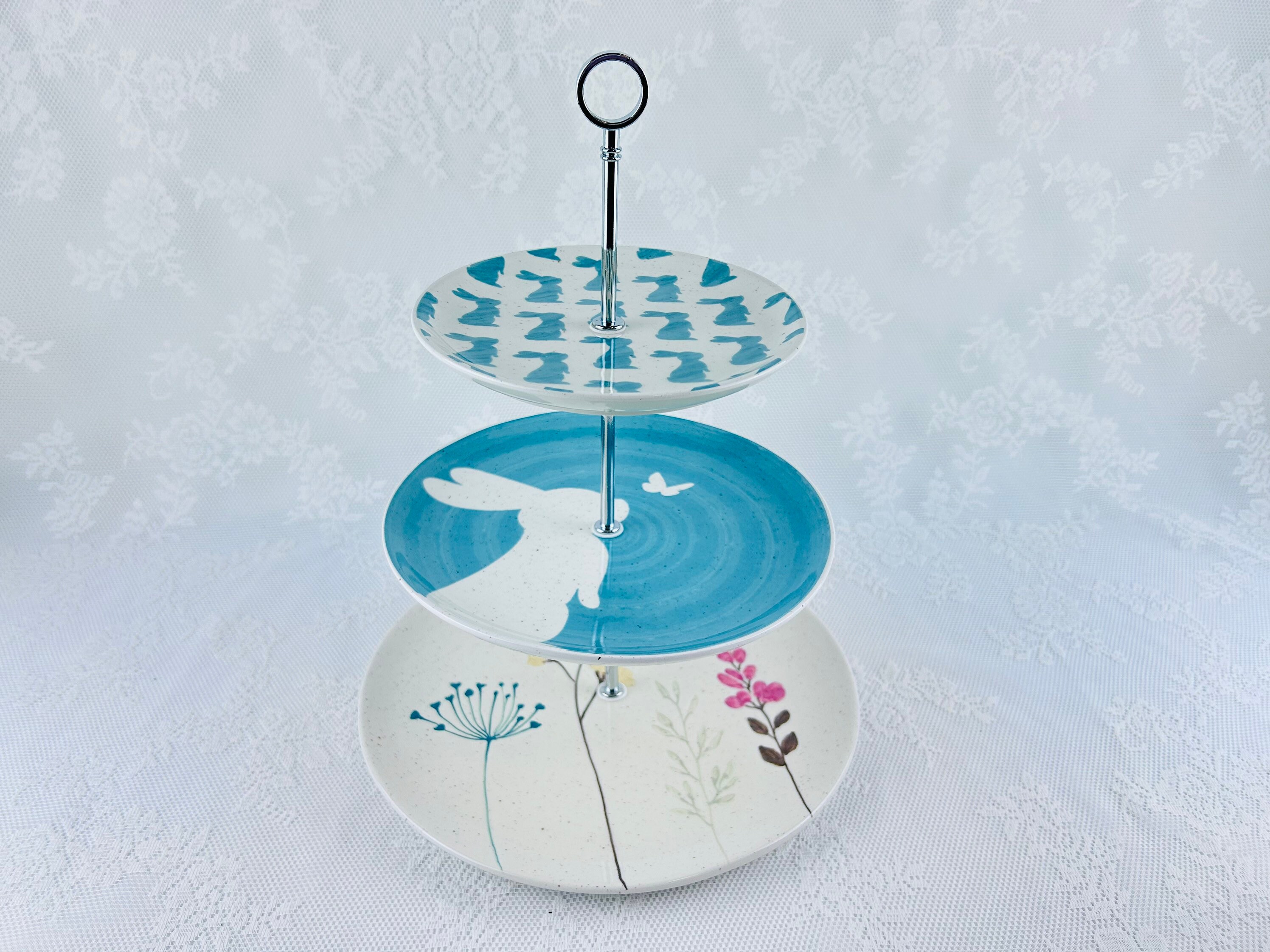 Bunny Cake Stand 3 Tier Cake Plate Cupcake Stand Easter - Etsy