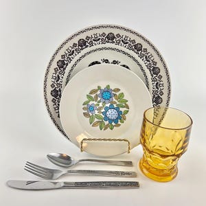 Vintage 1970s, Mismatched 6 Piece Place Setting, Service for 4 ...