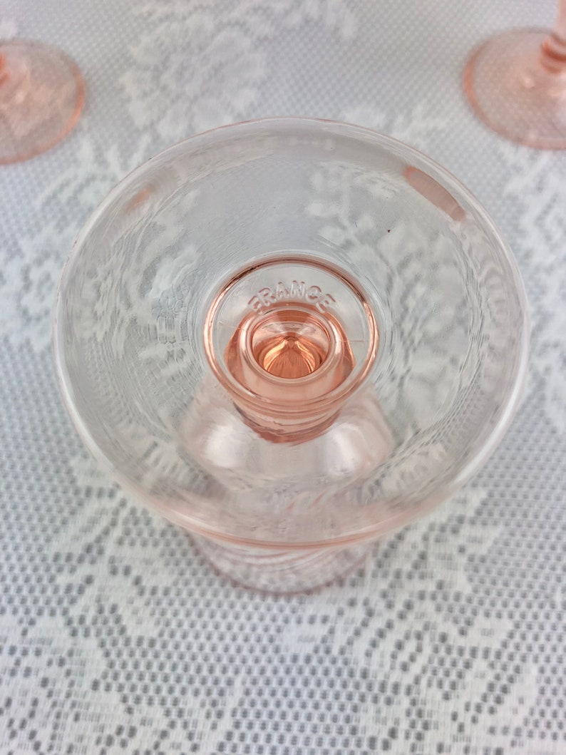 Pink Swirl Luminarc Rosaline Stemware Vintage French | Etsy