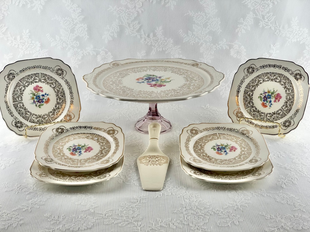 Pedestal Cake Plate, Dessert Plates, Cake Server, Vintage Queen Anne ...