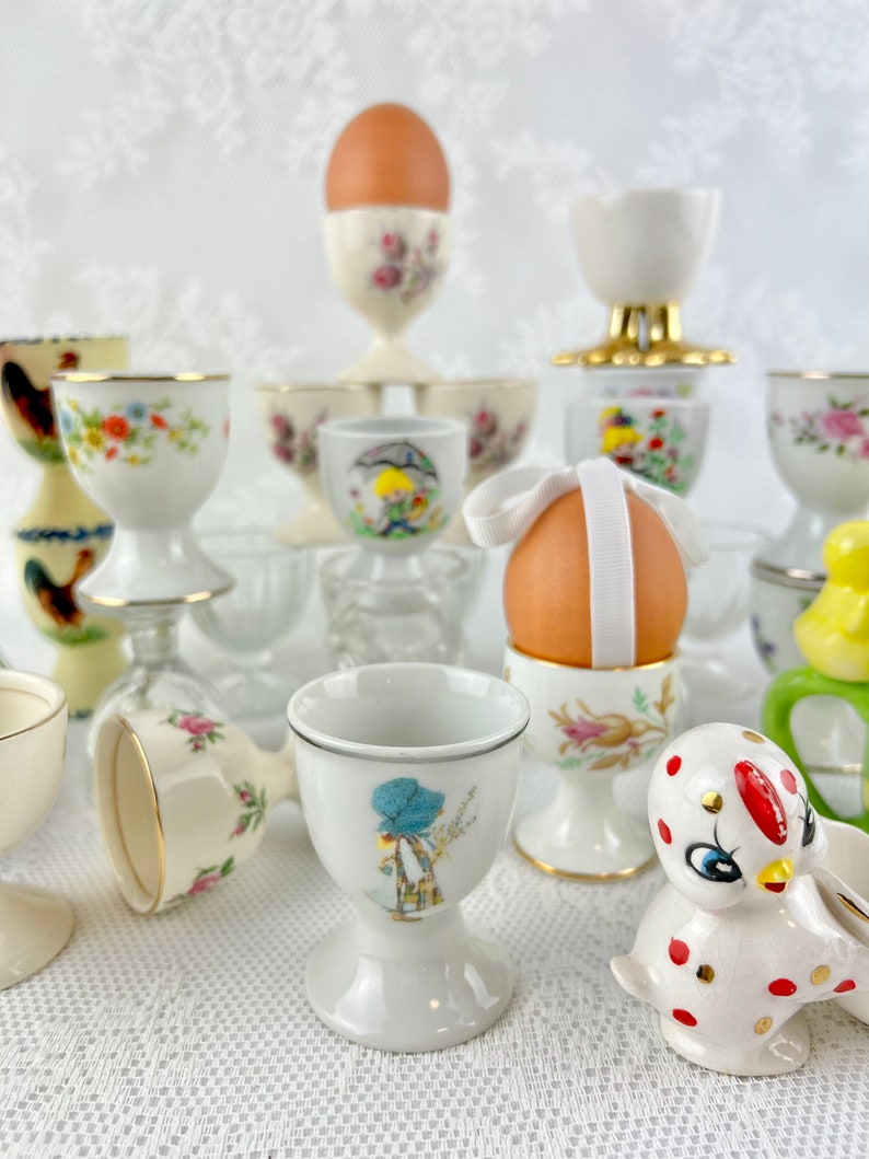 Egg Cups, Easter Egg Holders, Easter Decor, Vintage Table Decor - Etsy