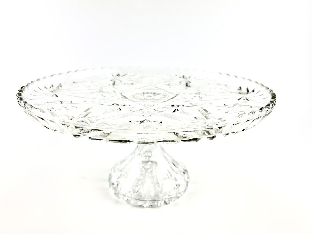 Pedestal Cake Stand, Clear Cut Glass, Cake Plate - Etsy