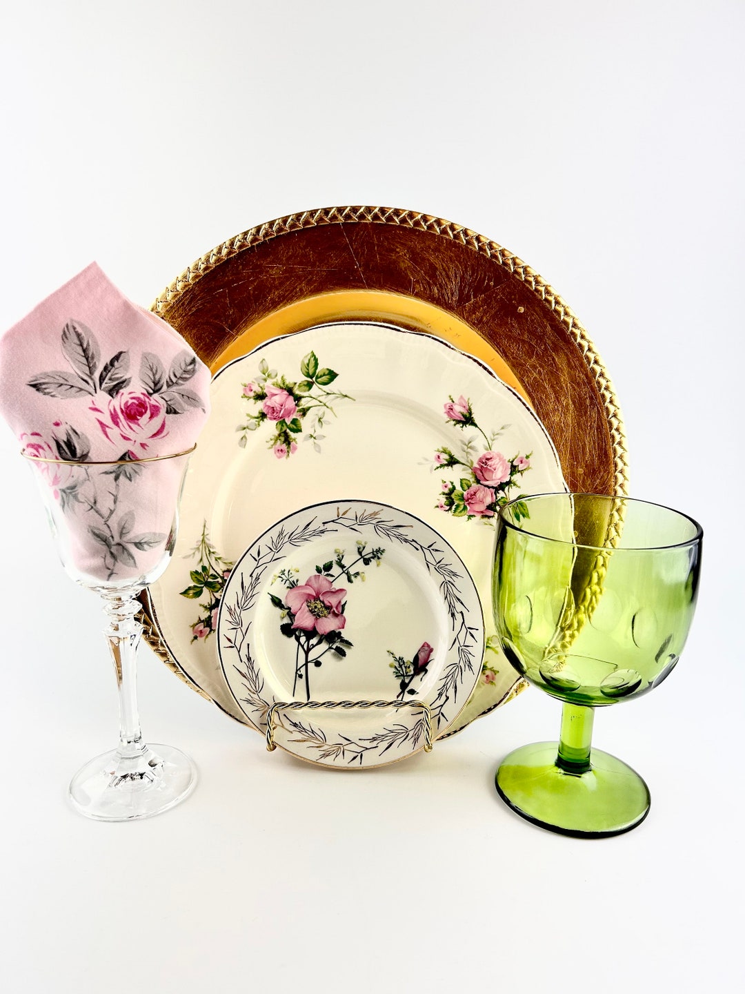 Mismatched 6 Piece Place Setting, Service for 8 Dinnerware Set, Boho ...