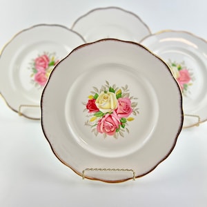 Queen Anne Lady Sylvia Dinner Plates, Fine Bone China, Vintage Plates ...