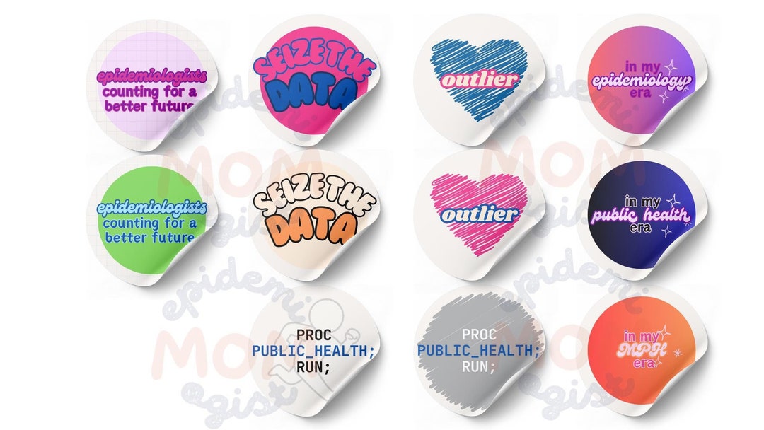 Printable Epidemiology Public Health Stickers (bundle of 11), Seven ...