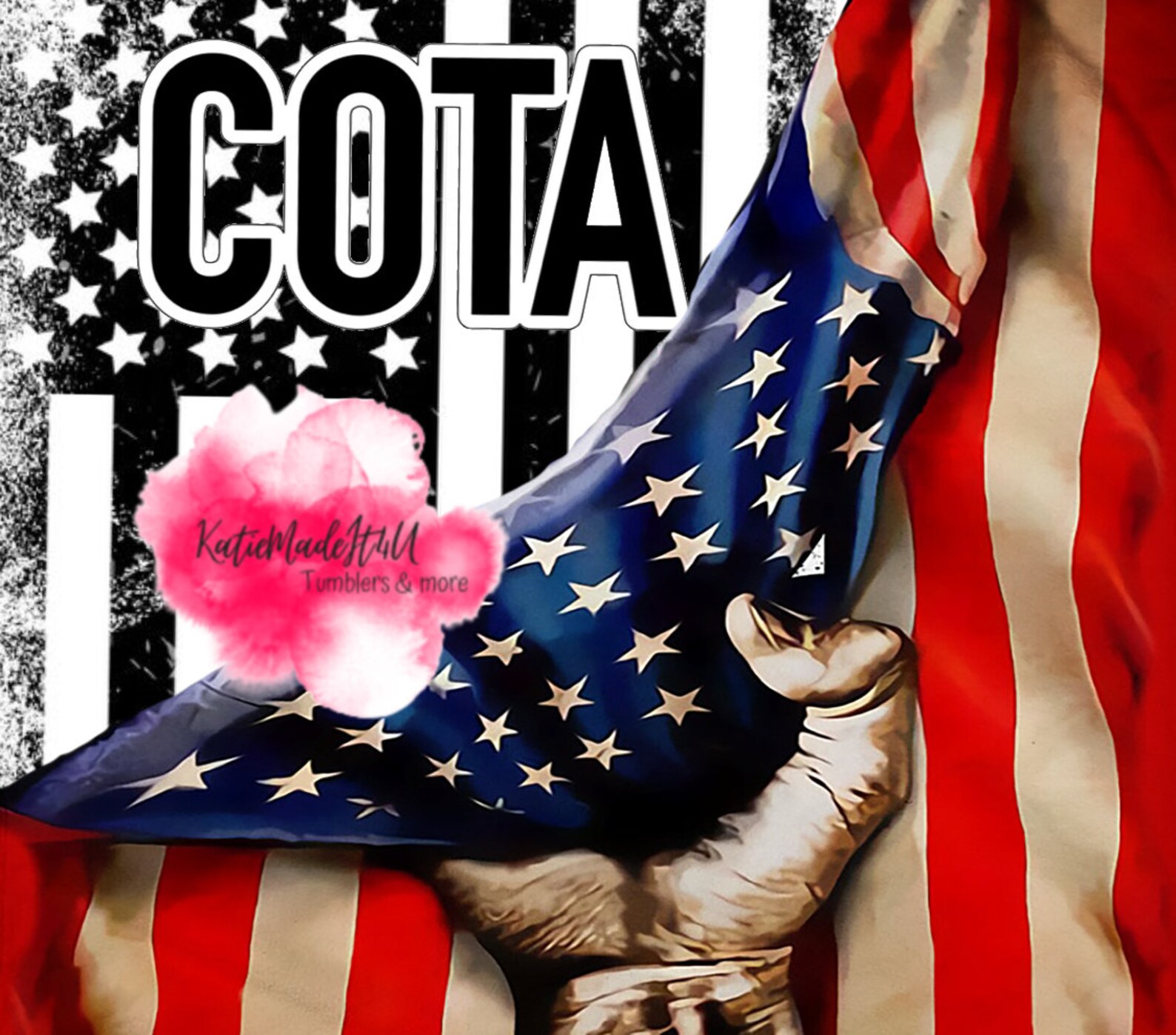 COTA Flag Tumbler Wrap Png Sublimation Designs Downloads 20oz Skinny ...