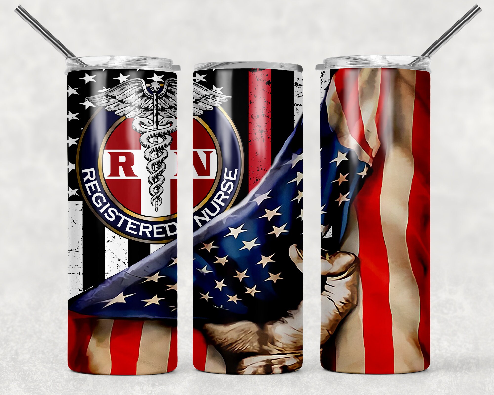 RN Flag Tumbler Wrap Png Sublimation Designs Downloads 20oz Skinny ...