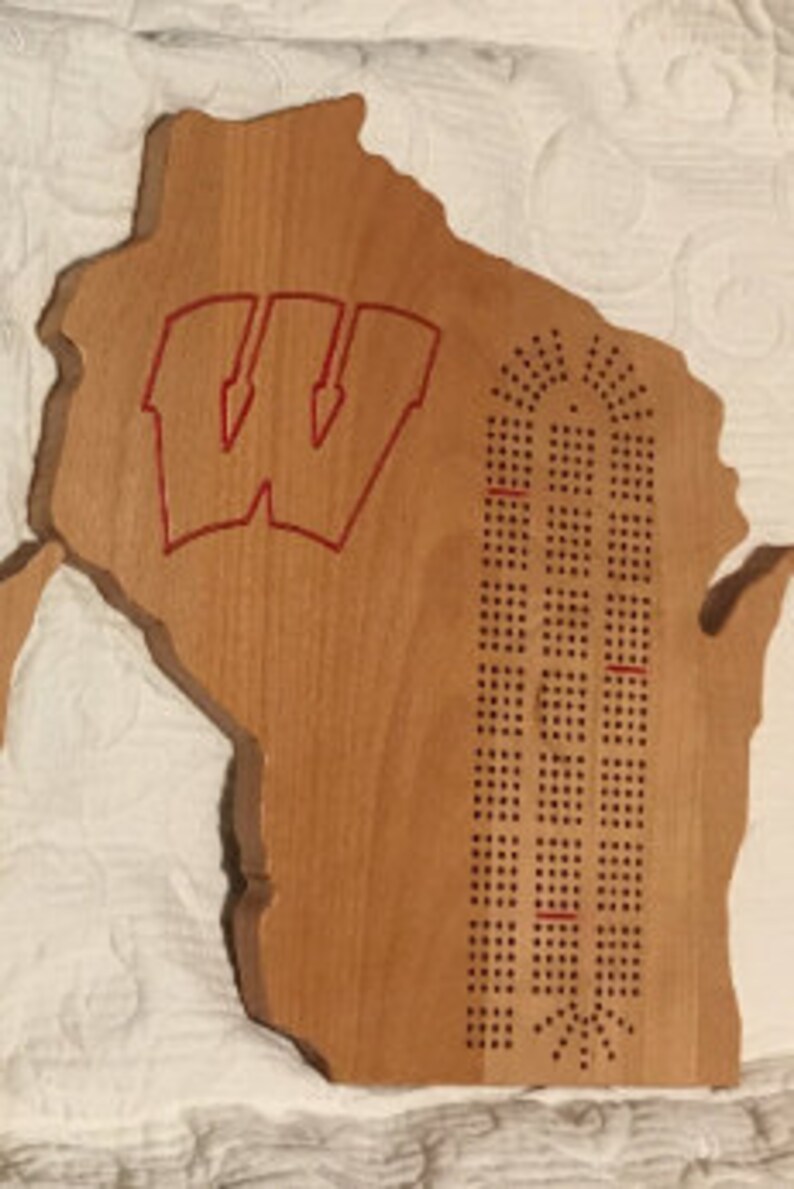 Wisconsin Shaped Cribbage Board - Etsy