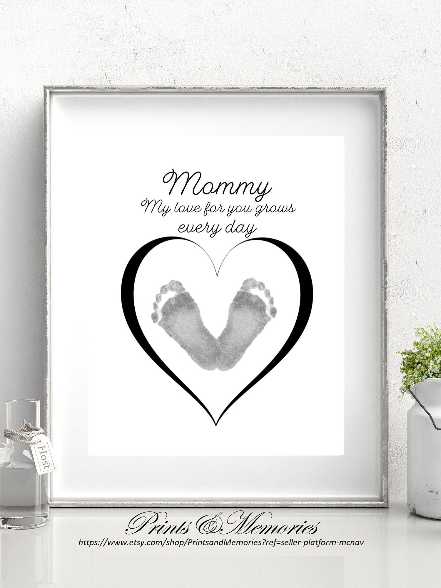 Footprint Handprint Art Baby Keepsake Mother's - Etsy