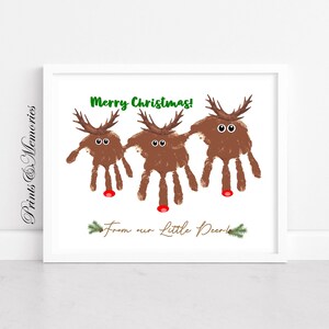 Reindeer Handprint Craft, DIY Card Memory Keepsake, Merry Christmas ...
