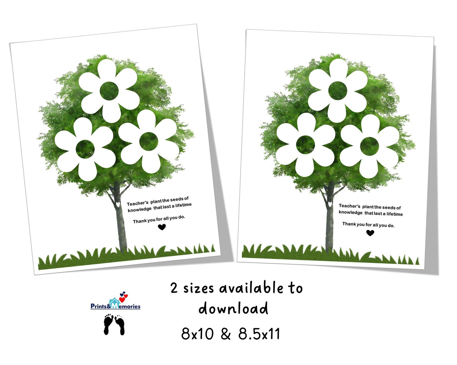 Tree Fingerprint Art Teacher's Appreciation/end of School - Etsy