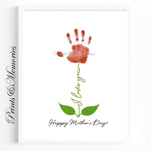 Flower Handprint Art, Mother's Day Craft, Handprint Art Keepsake ...