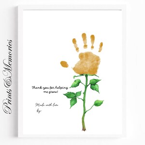 Thank You for Helping Me Grow, Flower Handprint Art, Handprint Keepsake ...