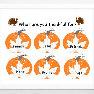 Thanksgiving Craft for Kids, What Are You Thankful for Activity. - Etsy