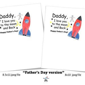 Daddy, I Love You to the Moon and Back, Rocket Handprint Art, Father's ...