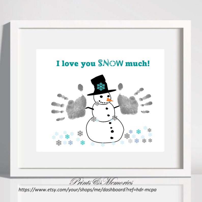 I Love You Snow Much Snowman Handprint Art Snow Day Craft - Etsy