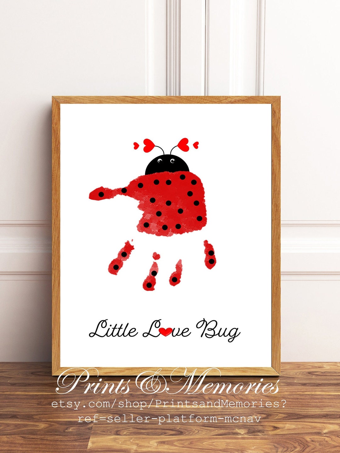 Lady Bug Handprint Art, Valentine's Day Craft for Kids, Little Love Bug ...