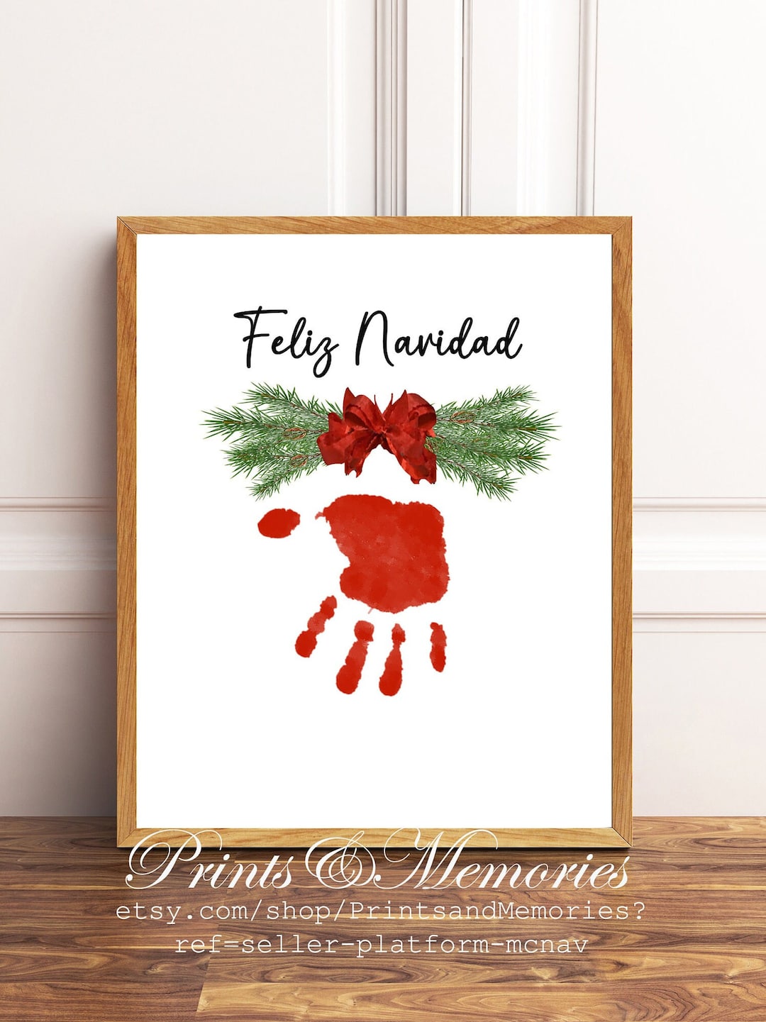 Feliz Navidad, Handprint Art, Christmas Spanish Printable, DIY ...