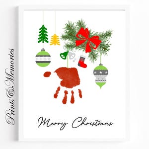 Christmas Footprint Handprint Art: DIY Ornament Keepsake (digital ...