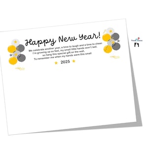 New Year Handprint Art Poem, Happy New Year 2025 Printable, DIY ...