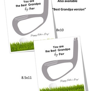 Best Dad/grandpa by Par, Golf Club Footprint Art, Father's Day Gift for ...