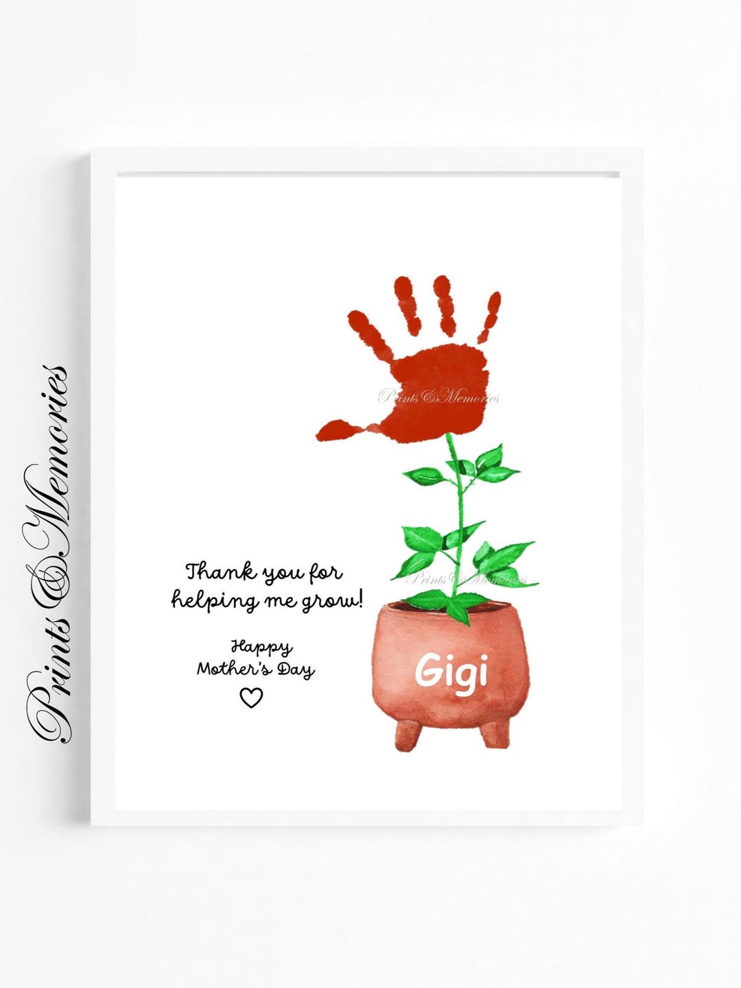 Gigi Gift, Handprint Art Keepsake, Flower Pot Handprint Craft, Mother's ...