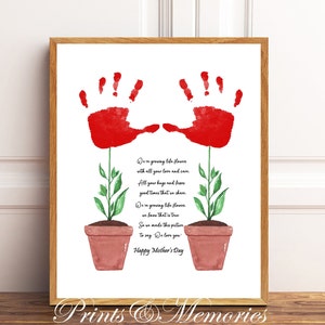 Mother's Day Handprint Art Poem. Flower Handprint Art, Children's Gift ...