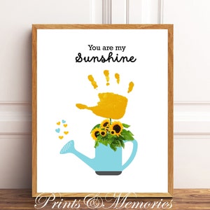 You Are My Sunshine Sunflower Handprint Art, Baby Toddler Kid Keepsake ...