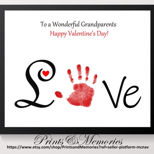 Handprint Art Valentine Footprint Craft for Valentines Day I - Etsy