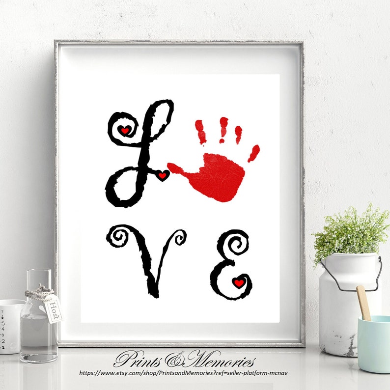 Love Handprint Art, Baby/toddler/kid Valentine's/mother's Day Handprint ...