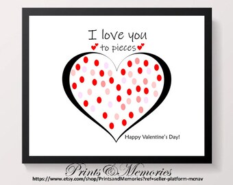 Valentine's Day Craft for Kids Thumbprint Fingerprint | Etsy