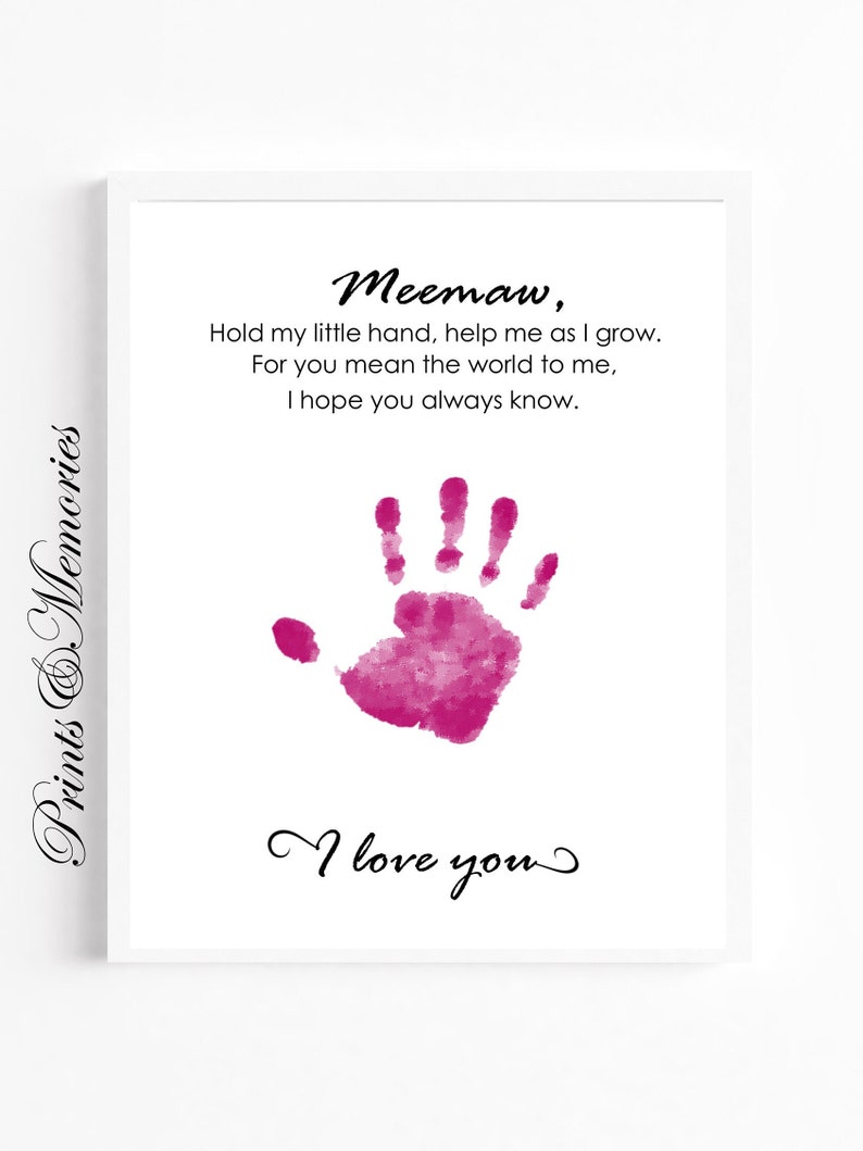 Handprint Poem Gift for Meemaw: DIY Kid Craft (digital Download) - Etsy
