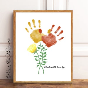 Flower Handprint Art, Flower Art, 2 Stems, Mother's Day/birthday Gift ...