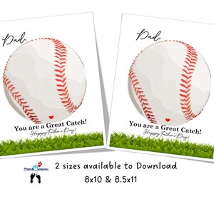 Baseball Handprint, Great Catch Handprint, Father's Day Gift for Dad ...