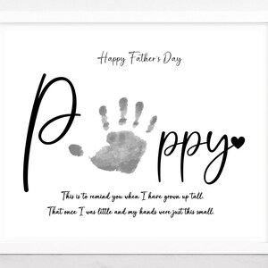 Poppy Handprint Art Poem, Gift for Poppy From Grandkid, DIY Handprint ...