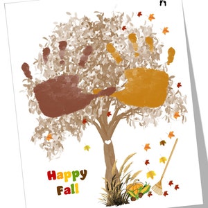 Fall Tree Handprint, Hello Fall, Fall Craft for Kids, Printable ...